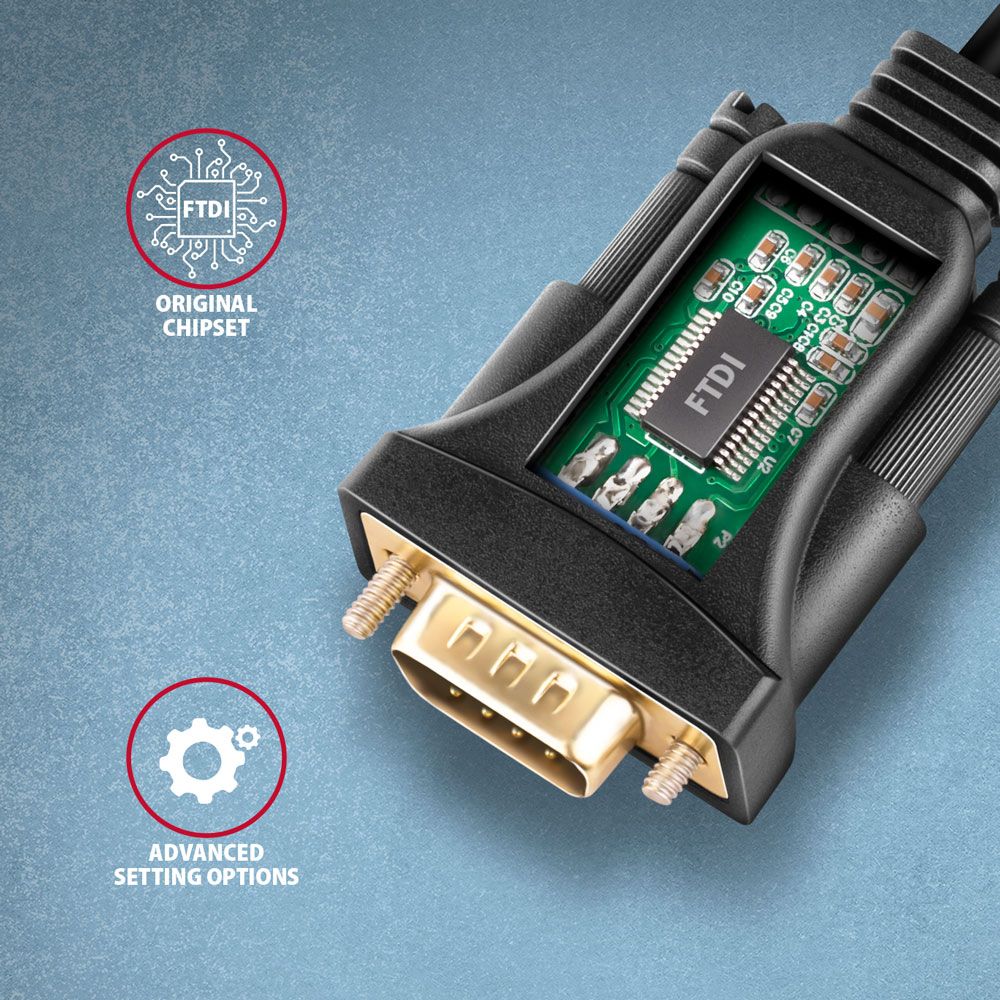 ADS-1PQN USB > SERIAL ADVANCED active adapter | AXAGON