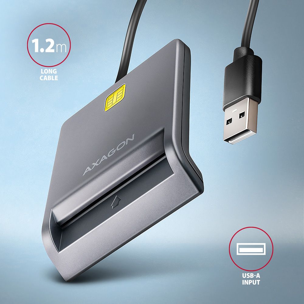 CRE-SM3T USB-A Smart card FlatReader | AXAGON