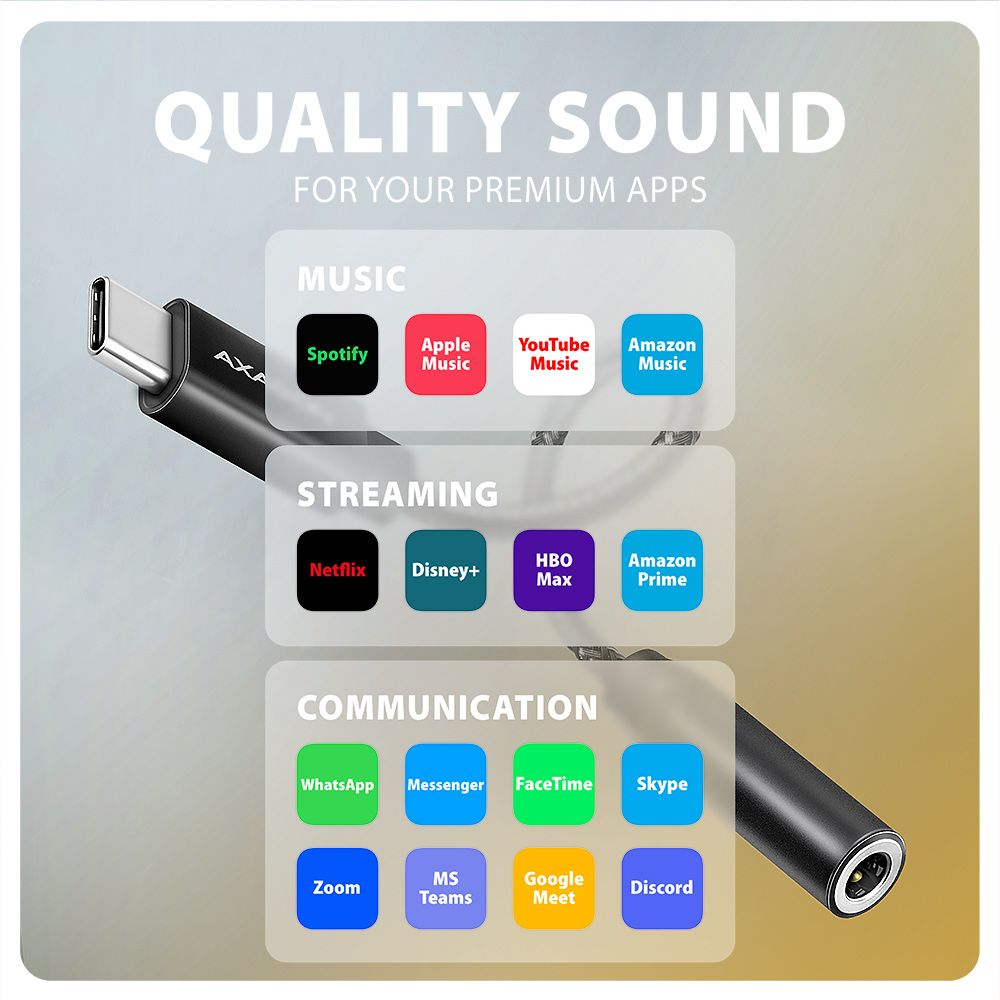 ADA-HC USB-C - Hi-Res DAC audio adapter | AXAGON