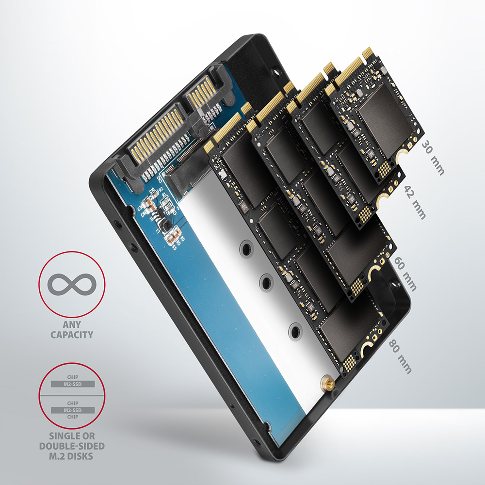 RSS-M2B SATA M.2 box 2.5" | Axagon
