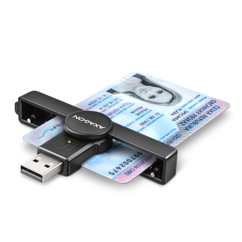 CRE-SMP1A USB-A Smart card PocketReader | Axagon