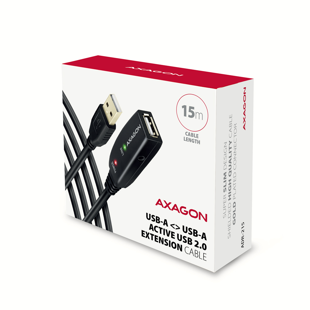 ADR-215 USB repeater cable 15 m | Axagon