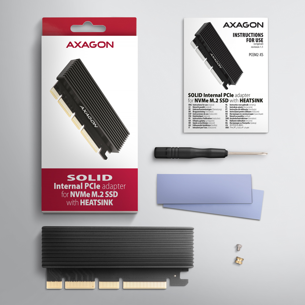 PCEM2-XS PCIe NVMe M.2 adapter | Axagon