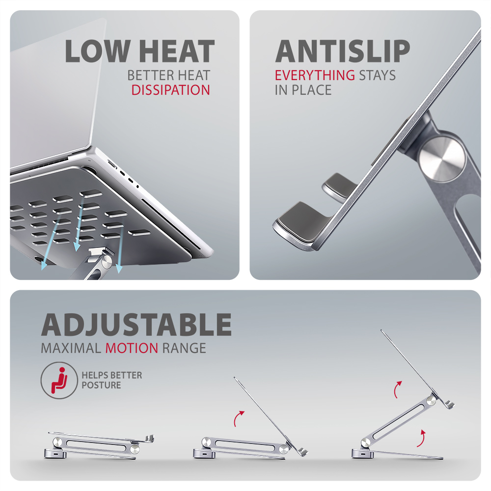 HMC-STND USB-C 5Gbps ALUMINUM STAND & HUB 7in1 | Axagon